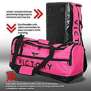 Victory Martial Arts Large Breathable Duffle Bag for MMA Gear, Boxing Gear, Gym or other Sports (Pink)