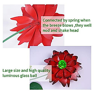 TZSSP Flower Stake Garden Stake 25 Inch Flower Garden Stakes Decor Glow in Dark Plant Pick Water Proof Metal Flower Stick Décor for Lawn Yard Patio Ornaments,Set of 2