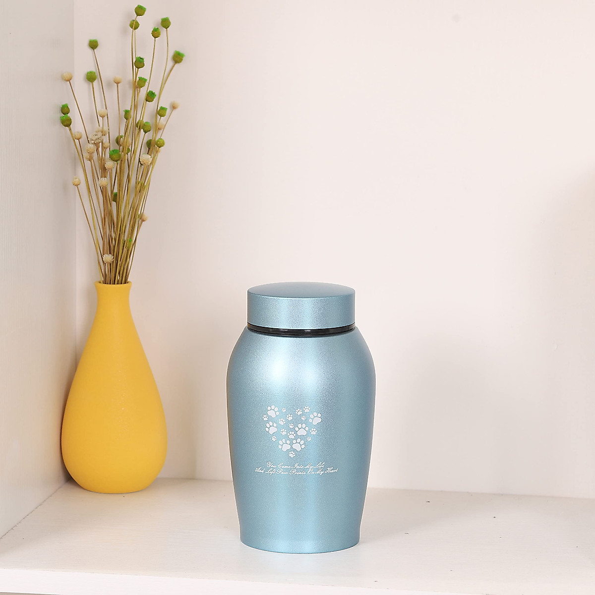 Stainlee Steel Pet Urns,Premium Urns for Dog and Cat Ashes,Paws Engraved Dog Urn for Ashes,Cat Creamtion Urn for Ashes,Pet Urn for Large Dog