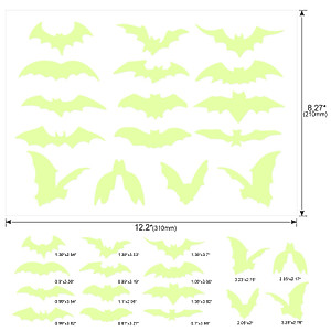 Konsait 54pcs Halloween Glow in The Dark Stickers Luminous Witch Moon Bats Peeping Eyes Wall Stickers Window Ceiling Wall Decals for Nursery Baby Kids Bedroom Halloween Bedroom Party Gift
