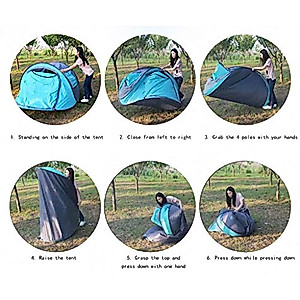 AyfeS Tent for Camping Camping Tent 4 with 2 Doors 2 Windows Automatic Pop Up Waterproof Instant Tent for Outdoor Hiking Large Space for Picnic Outdoors