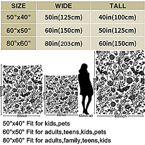 Goth Bat Blanket Soft Warm Lightweight, Gothic Halloween Throw Blanket Cozy Plush Warm Blankets for Adults Teens Pet 40x50 for Sofa Bed