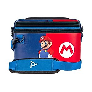 PDP Gaming Officially Licensed Switch Pull-N-Go Travel Case - Mario - Semi-Hardshell Protection - Protective PU Leather - Holds 14 Games & Controller - Works with Switch OLED & Lite - Perfect for Kids