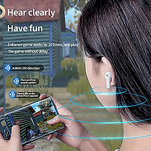 True Wireless Earbuds Compatible with Android and iPhone-IPX4 Waterproof Stereo Sound Bluetooth-Deep Base, Built-in-Mic Noise Cancelling Earbuds with Wireless Charging - Bluetooth v5.3