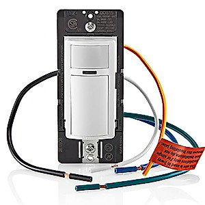 Leviton DOS15-1LZ Decora Occupancy Motion Sensor In-Wall Switch, Auto-On, 15A, Single Pole, Multi-Way or Multi-Sensor, White with Ivory, Light Almond Faceplates