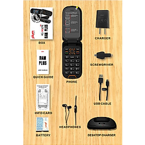 Plum RAM Plus 4G Volte Unlocked Rugged Flip Phone 2022 Model ATT, Tmobile, Speed Talk, Consumer Cellular- Orange