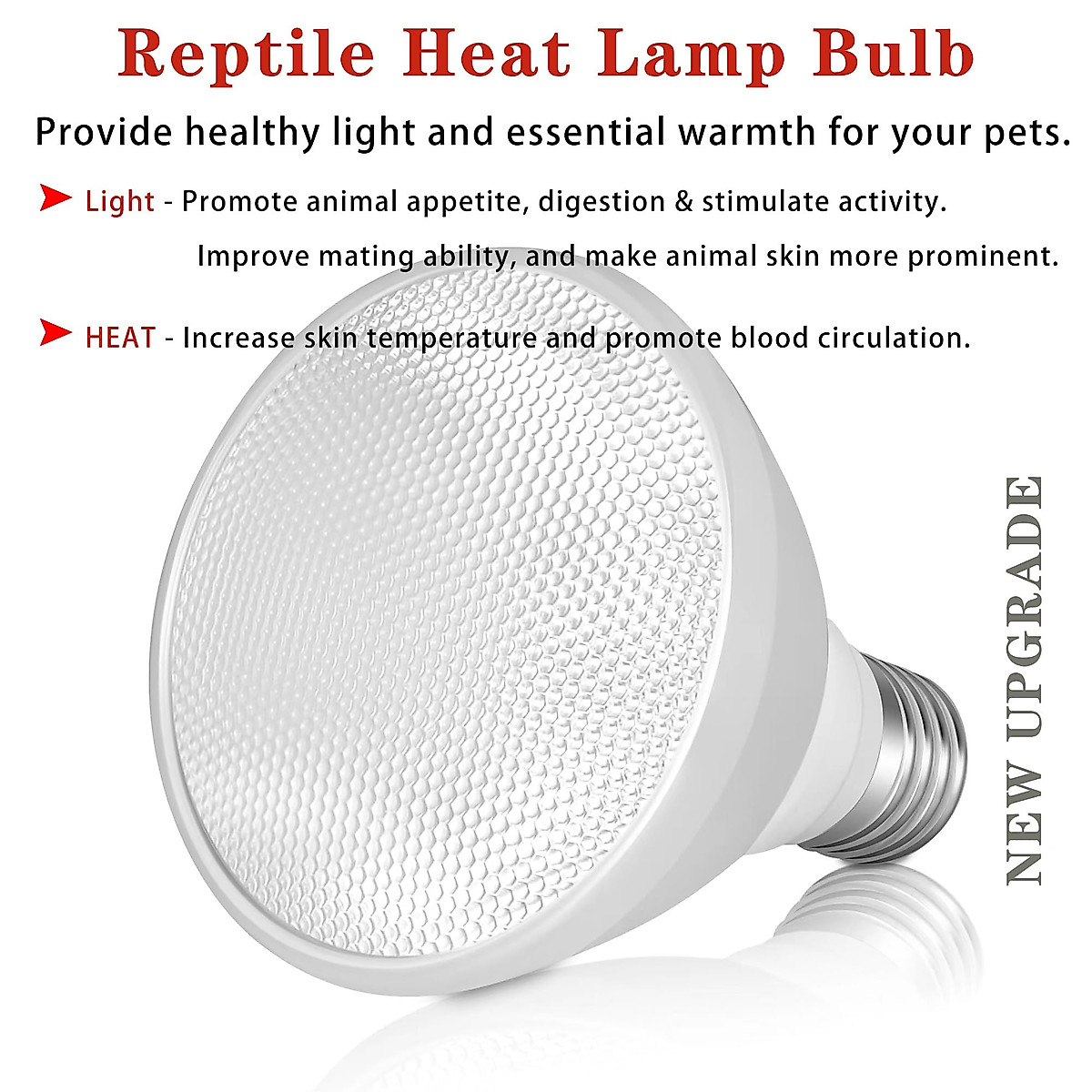 ExoRepti Reptile Heat Lamp Bulb Greenhouse Warming Bulb Reptile Light for Lizard, Turtle, Bearded Dragon, Hedgehogs, Snake Amphibians, Chicks, With 2 Bulb Beads (75 Watt). New Replaceable Bulbs Design