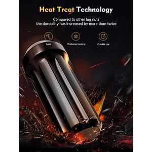 MIKKUPPA M14x1.5 Wheel Lug Nut - Replacement for Chevy Silverado 1500 2500, GMC, Ford, Ram, Aftermarket Wheel - 32pcs Black Closed End Lug Nuts with 1 Socket Key