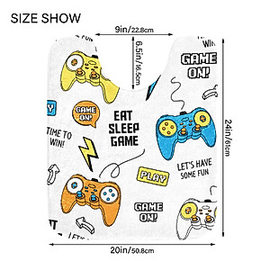 DOMIKING Joysticks Game Bathroom Rugs Absorbent Non-Slip U Shaped Toilet Rugs Mat Runner for Under The Sink Rain Showers 20x24in