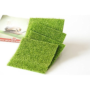 SUN-E 4 Pcs Life-Like Fairy Artificial Grass 6''x 6'' Miniature Ornament Garden Dollhouse Garden DIY Grass Home Office School Indoor Decoration