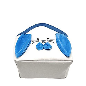 LO LORD LO Easter Bunny Baskets Easter Bag Bucket for Easter Egg Hunt Stuffers with Fluffy Ears for Kids (fluffy-green)