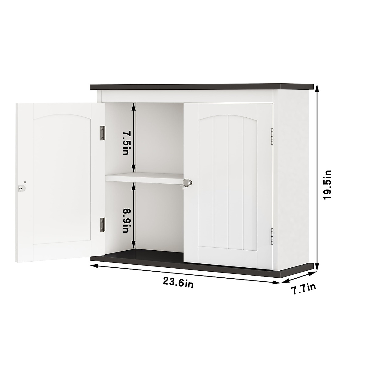 BOTLOG Bathroom Wall Cabinet, Medicine Cabinet with Door and Shelf, Wood Hanging Cabinet Over The Toilet Space Saver Storage Cabinet