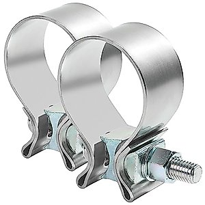 Zlirfy 2 Pack Stainless Steel Exhaust Clamp,Narrow Band Muffler Clamp,1.75" 2.0" 2.25" 2.5" 3.0" Butt Joint Exhaust Band Seal Clamps,Exhaust Clamps Pipe Repair Parts (3.0 inch)