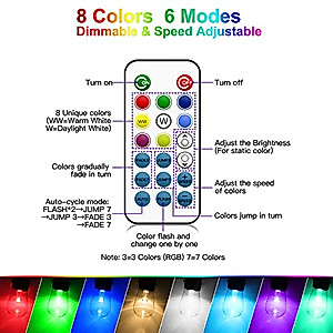 Mlambert 144Ft(3x48ft) Multicolor Outdoor Patio Lights, Dimmable RGB Cafe String Lights with 45+6 Waterproof LED Bulbs for Garden Bistro-Black 3 Pack