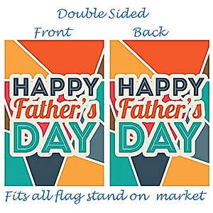 ShineSnow Happy Fathers Day Love Best Great Dad Garden Yard Flag 12"x 18" Double Sided Polyester Welcome House Flag Banners for Patio Lawn Outdoor Home Decor