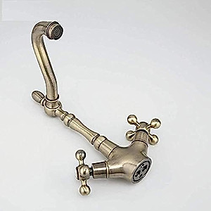 Kitchen Taps Faucet Kitchen Faucet Antique​​Brass Bathroom Sink Faucet Outlet Double Handle 360 Degree Rotating Bathtub Basin Faucet,Kitchen faucets