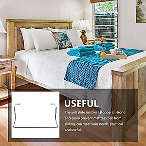 Kichvoe Mattress Retainer Bar Adjustable Mattress Slide Stopper Metal Mattress Stabilizers Non Slip Mattress Gripper for Beds in Place to Keep Mattress from Sliding Silver