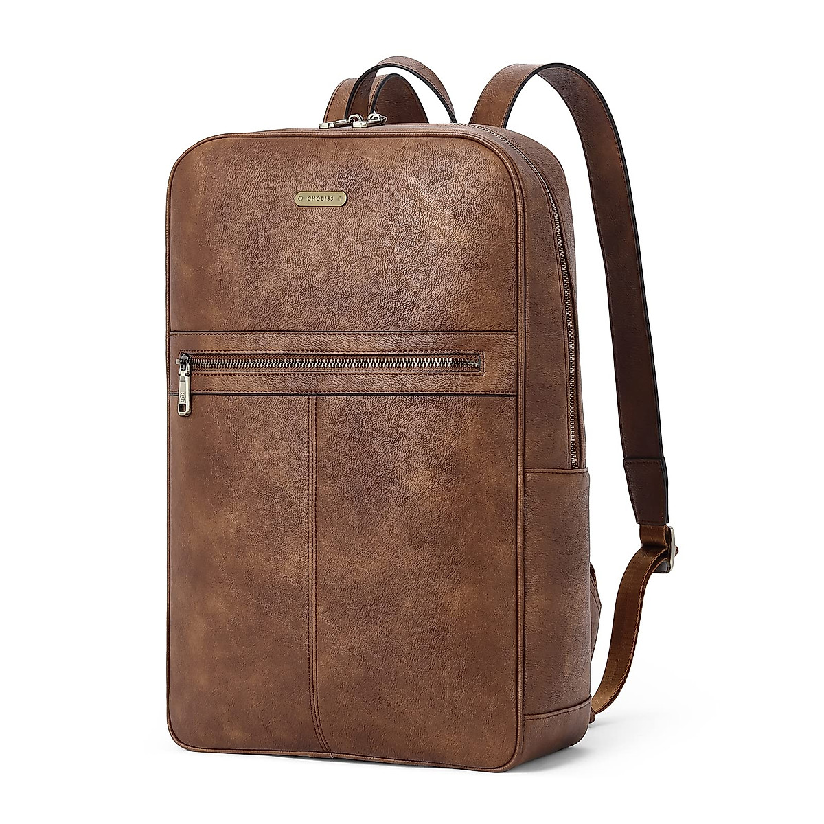 CHOLISS Laptop Backpack for Women&Men,15.6" Computer Backpack,Retro Vegan Leather Travel Work School College Bag Durable Daypack