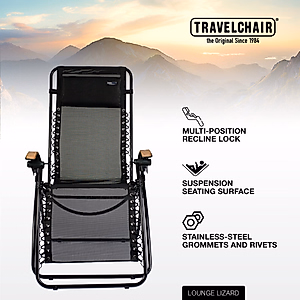 Travel Chair 218922 Chair, Lounge Lizard Black