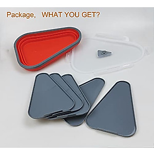 Tuaaivl Pizza Container Expandable, Premium Silicone Pizza Storage Box 5 Microwavable Serving Trays, Reusable & Adjustable Pizza Storage Container to Organize Save Space,Microwave Safe. (Red)
