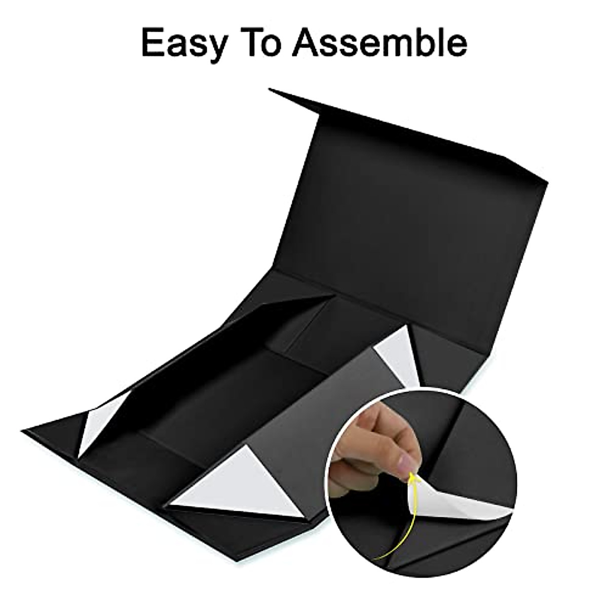 Black Gift Box with Lids, SCENES 9.8 x 5.9 x 3.1 In Magnetic Gift Boxes for Presents, Christmas Birthday Gift Boxes for Men