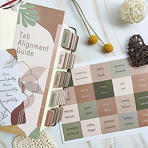 ZIEYOMI Bible Tabs, Bible Study Journaling Supplies, Large Print Bible Book Tabs for Women and Men, 66 Bible Index Tabs Old and New Testament, Includes 14 Blank Bible Journaling Tabs - Vintage Color