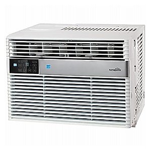HomePointe 10,000 BTU Single Phase Window Air Conditioner Unit with 1-Touch Remote Control, LED Display Digital Panel, and Installation Kit, White
