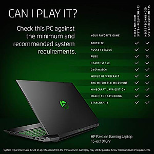 HP Pavilion Gaming 15 Laptop, NVIDIA GeForce GTX 1650, AMD Ryzen 5 4600H, 8GB DDR4 RAM, 512 GB PCIe NVMe SSD, 15.6" Full HD, Windows 10 Home, Backlit Keyboard (15-ec1010nr, 2020 Model)