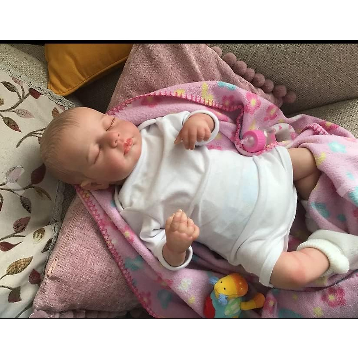 OCSDOLL Realistic Newborn Baby Doll Girl 20inch Reborn Baby Dolls Sleeping Real Painted Blood Vessels Visible Veins on Skin, Weighted Baby Dolls Closed Eyes