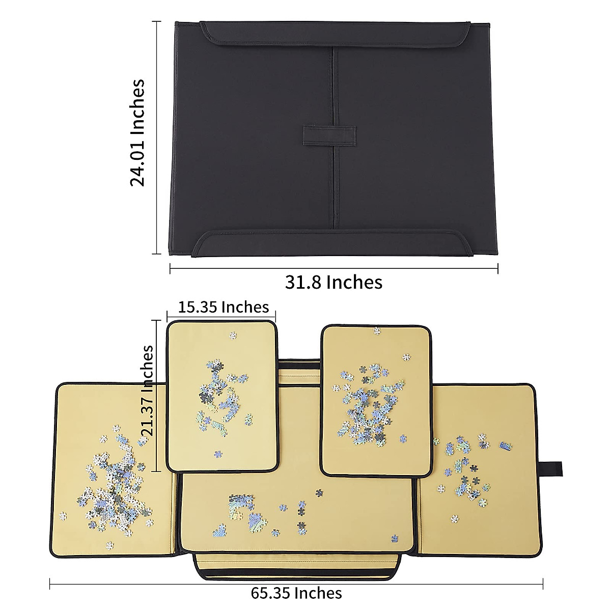 Jomtien 1500 Pieces Puzzle Board, Portable Puzzle Board, Jigsaw Puzzle Table Board,Puzzle mat with Sorting Tray, Non-Slip Surface,Puzzle Accessories Puzzle Storage