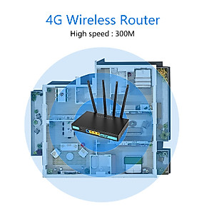 KuWFi 4G LTE Router with SIM Card Slot, Unlocked 4G WiFi Router with External Antennas, Industrial Wireless CPE Internet Routers for Home/Office, Work with AT&T and T-Mobile