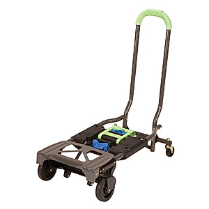 Olympia Tools 85-188 Pack-N-Roll Folding Collapsible Service Cart, Black, 50 Lb. Load Capacity per Shelf | COSCO Shifter Multi-Position Folding Hand Truck and Cart, Green