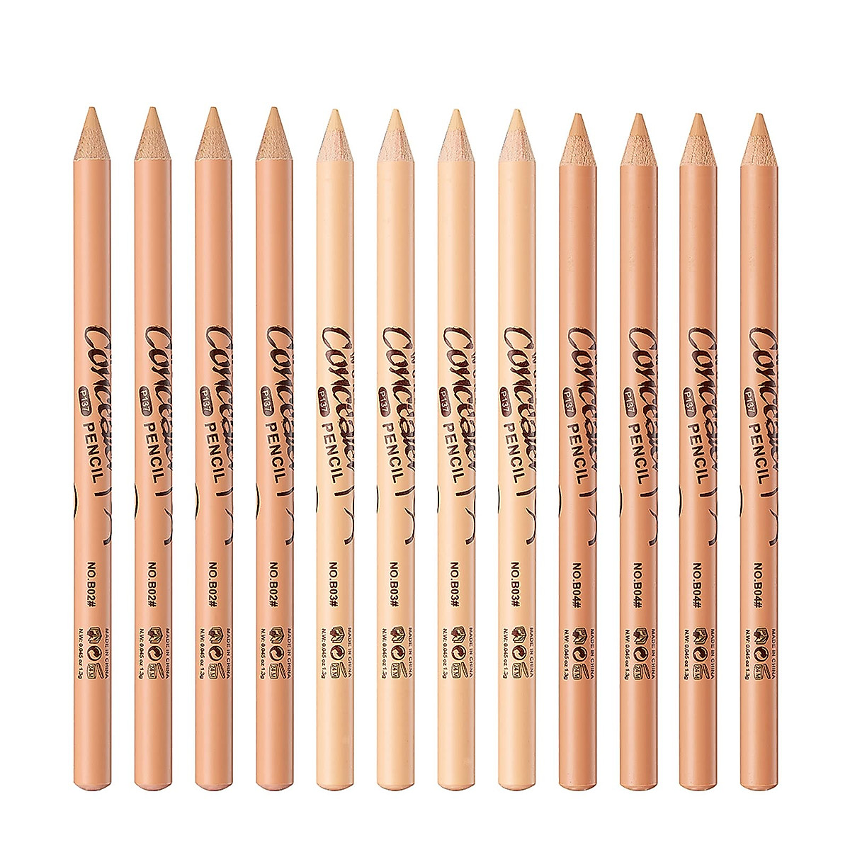 12 Packs Wonder Concealer Pencil Tricolor Combination Makeup Contour Concealer Stick Highlighter Set Waterproof Full Coverage Foundation Concealer for Eye Dark Circles Spot Scar Tattoos