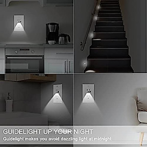 SOZULAMP Night Light Wall Outlet-Easy to Install,Standard Electrical Outlets with Nightlight,White Decorator,2 Pole 3 Wire,Non-Tamper Resistant,Wall Plate Included(4Pack,Daylight White LED)