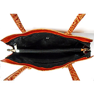 Crafts of India Krishna giving Gita Updesa to Arjuna Design Ethnic Hand Embossed Shantiniketan Leather Indian Shoulder Bag