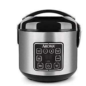 Generic 8-Cup (Cooked) Rice & Grain Cooker, Steamer, BondedGranite Coating, 64, Silver (Renewed)