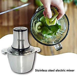 Eznnon Home electric Small Blender Cooking machine Meat grinder Can handle velvet Stainless steel mixer 3.0L large capacity 800W power (Silver)