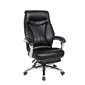XXXDXDP Office Chair Swivel Ergonomic High-Back Executive Desk Chair Adjustable Height, Black, PU
