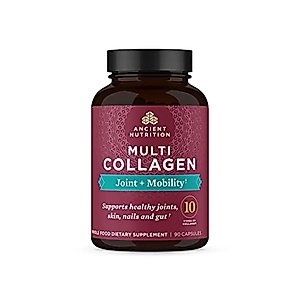 Ancient Nutrition Collagen Pills for Joint Support, Multi Collagen Capsules 90 Ct, Joint + Mobility, Supports Joints, Skin & Nails, Exercise Recovery, Paleo and Keto Friendly, Gluten Free