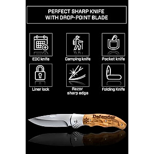 Personalized Gift for Men - Customized Pocket Knife Custom Engraved Knives Gifts Dad Husband Idea Birthday Christmas Valentine's Day Anniversary Stocking Stuffers 6651 PS