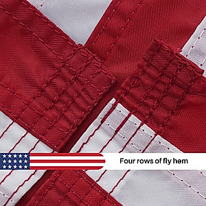 Bradford American Flag 12x18 Inches Made in USA, Embroidered Small American Flag for Boat ATV, Double Sided US Boat Flags for Outside with 2 Brass Grommets and 4 Stitching Rows Boat Cabin Decoration