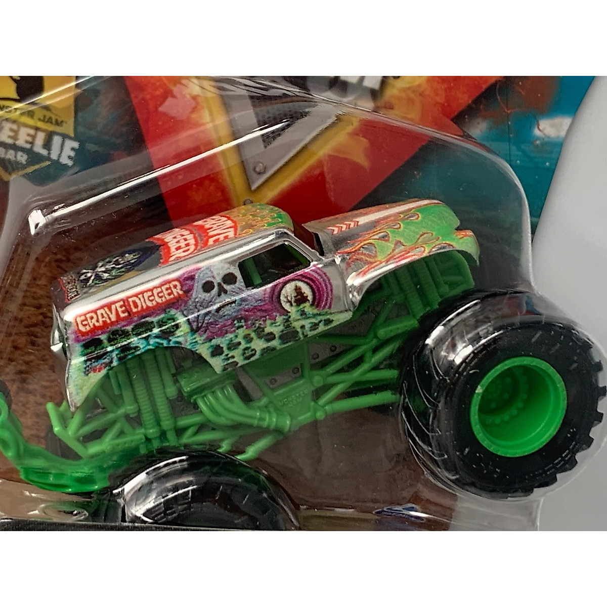 MonsterJam Grave Digger (Chrome), Wheelie Series 21 (1:64 Scale diecast)