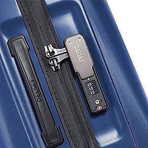 DELSEY Paris Cactus Hardside Luggage with Spinner Wheels, Navy, Checked-Medium 24 Inch