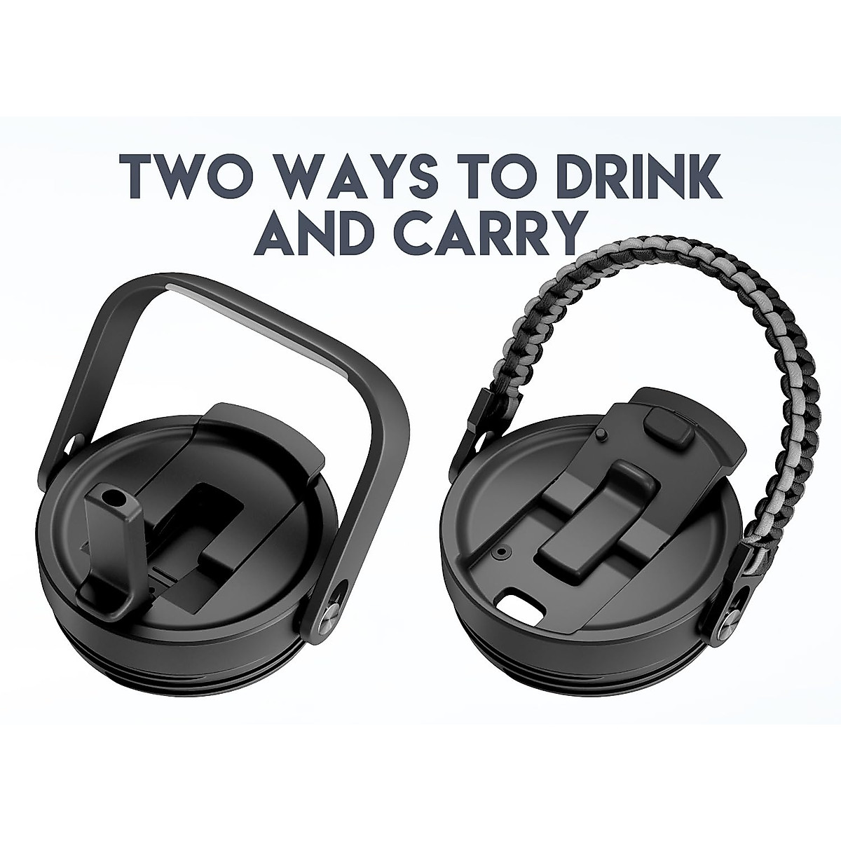 Meoky 50 oz Tumbler with Handle, Stainless Steel Vacuum Insulated Water Bottle, Keeps Cold for 36 Hours, 100% Leak Proof, BPA-free, Non-slip Base (Night