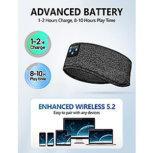 Navly Sleep Headphones Sleeping Headphones Bluetooth, Cool Tech Gadgets Bluetooth Headband Headphones with Built-in Thin Speakers, Comfortable Headphones for Sleeping Running Yoga