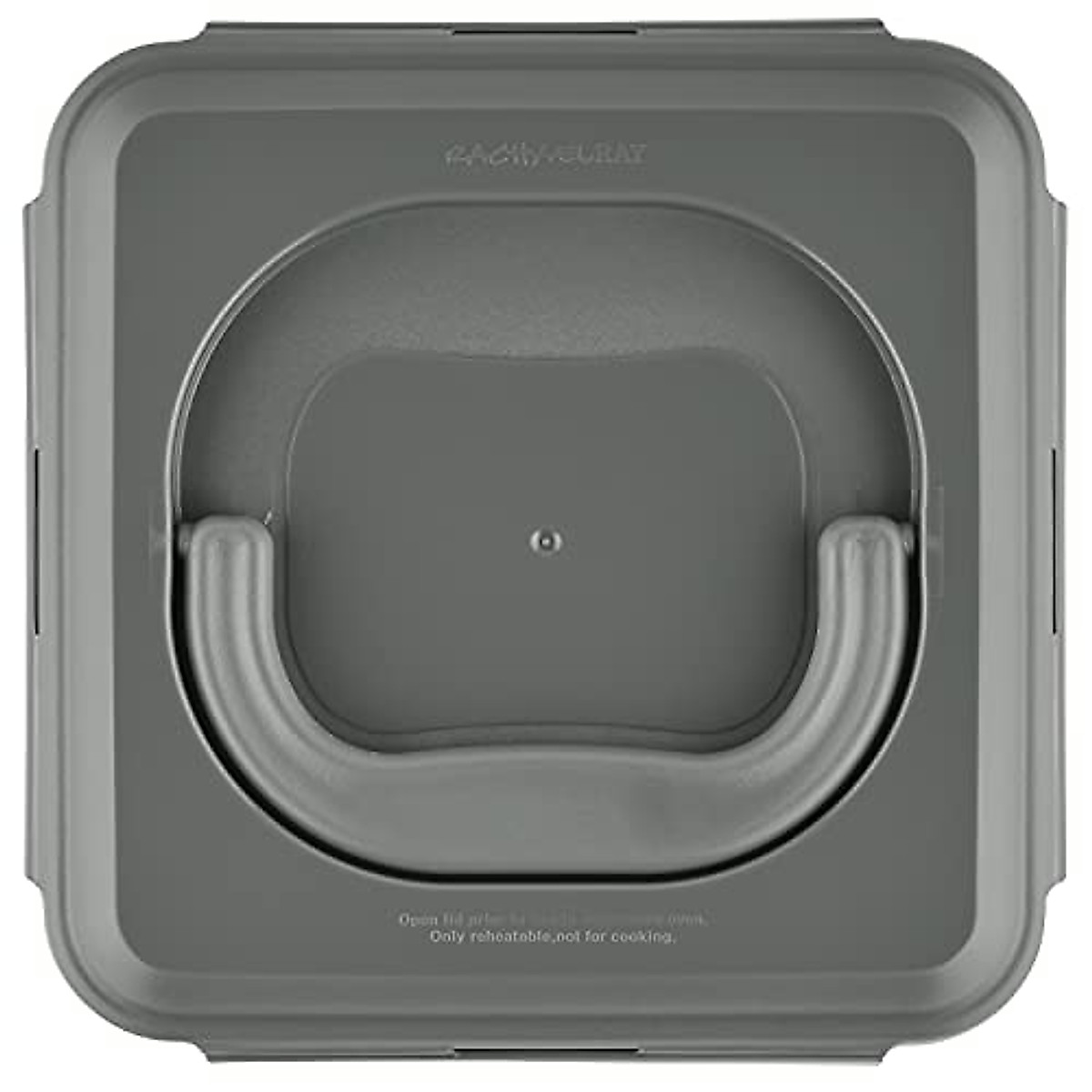 Rachael Ray Leak-Proof Nestable Container Food Storage Bin Set, 10-Piece Square, Gray Lid