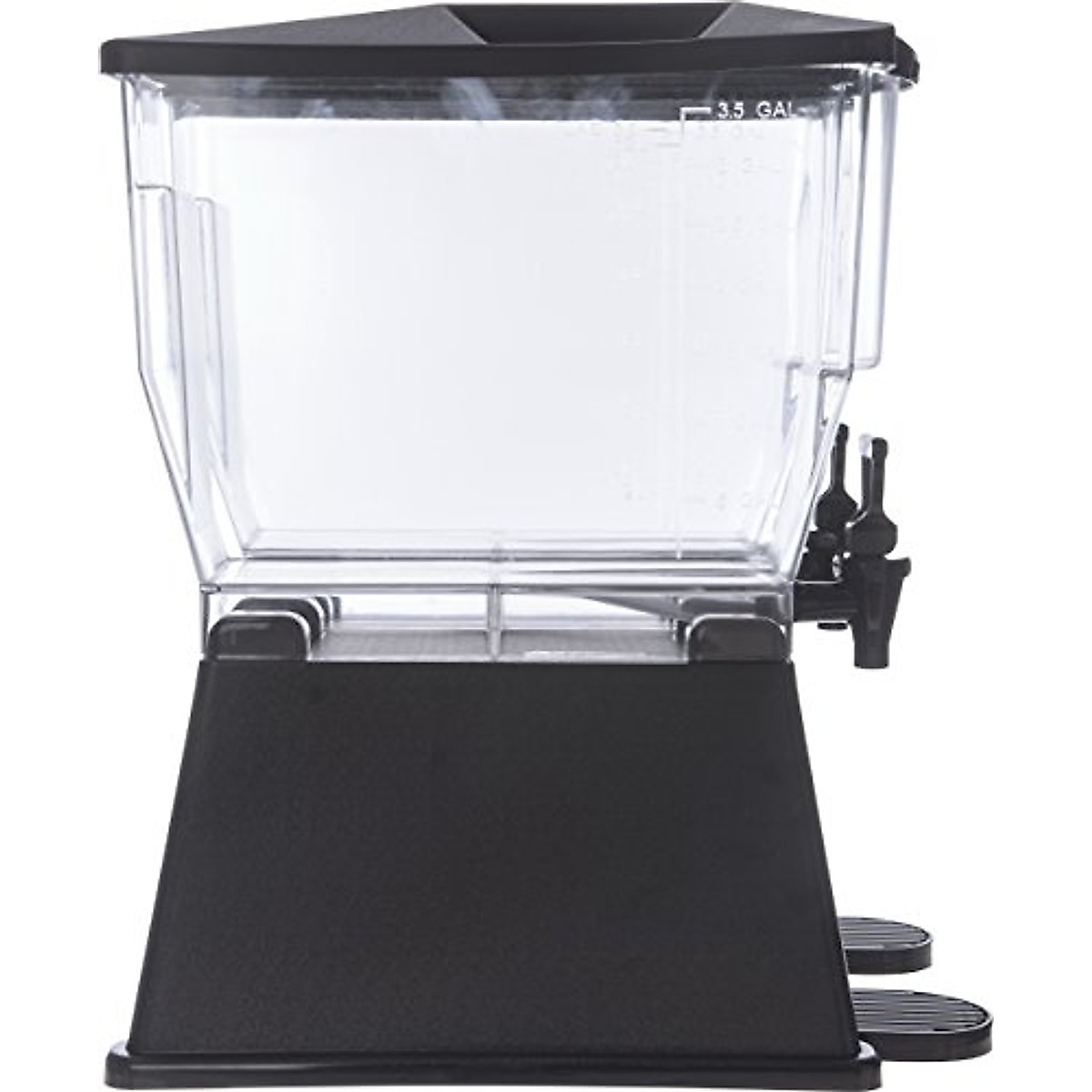 Carlisle FoodService Products Trimline Double Base Rectangular Drink Dispenser with Spigot for Catering, Buffets, Restaurants, Polycarbonate (Pc), 3.5 Gallons, Black
