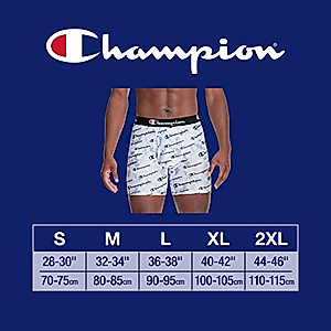Champion Men's Cotton Stretch Total Support Pouch Boxer Brief 3 Pack, Black, Large