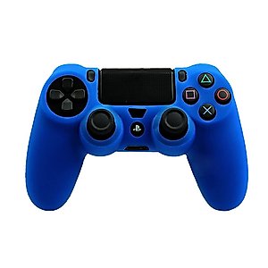 Goliton 2X Silicone Rubber Soft case Gel Skin Cover Compatible with Sony PlayStation 4 PS4 Controller (Blue)