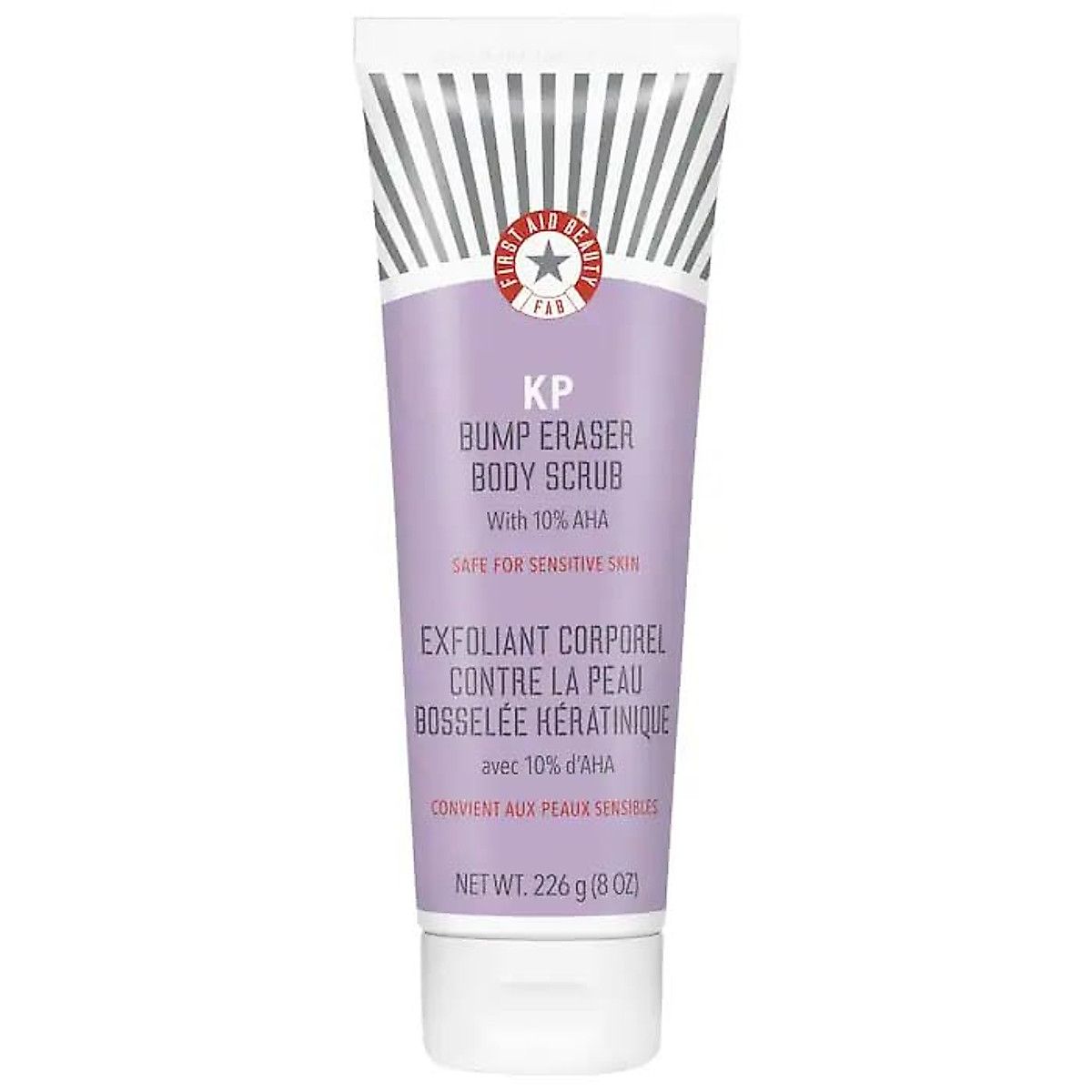First Aid Beauty KP Bundle: KP Bump Eraser Body Scrub with 10% AHA – 8 oz – and KP Smoothing Body Lotion – 6 oz